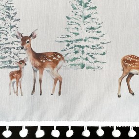 KRÁTKÁ VÁNOČNÍ ZÁCLONA NA PÁSCE XMAS18 150X70 CM VZOROVANÁ