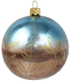 Vánoční koule hnědo-modrá