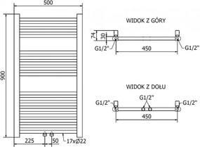 Mexen Mars, topné těleso 900x500 mm, 292 W, zlatá lesklá, W110-0900-500-00-50