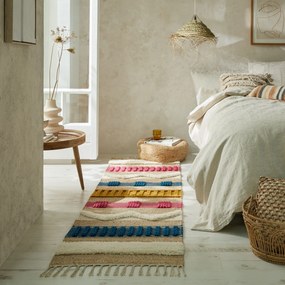 Flair Rugs, Běhoun Jubilant Medina Jute Natural/Multi, 60x230, vícebarevná, ložnice