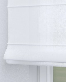 Římská roleta Verona barva bílá látka poloprůhledná, pletený vzor