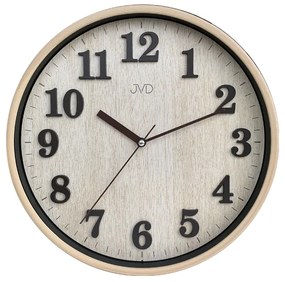 Přehledné čitelné tiché netikající hodiny v dřevěném dekoru JVD HA50.1