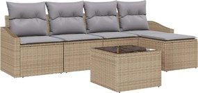 Set pohovek 6 ks Béžová polyratan 3346690