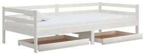 vidaXL Válenda se zásuvkami 90 x 200 cm bílá masivní borové dřevo