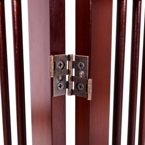 Costway Ochranná brána Čtyřdílná ochrana dveří pro psy Káva – 203 × 76 × 1,8 cm