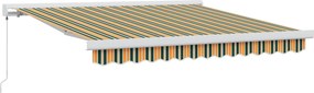 Stahovací markýza Zelená a žlutá 300 x 250 cm Plátno a hliník 3330171