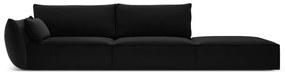Černá sametová pohovka levý roh 264 cm Vanda – Mazzini Sofas