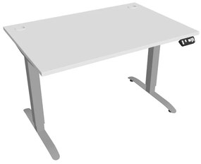 Elektr. nastavitelný stůl 120x80 s pamětí - HOBIS MOTION  MS 2M 1200 Dekor stolové desky: bílá, Barva kovové podnože: stříbrná