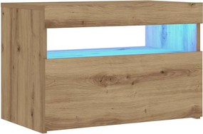 Noční stolek s LED dub artisan 60 x 35 x 40 cm kompozitní dřevo 3329176
