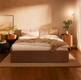 Manželská postel BORGO Velvet 180×200 cm modrá