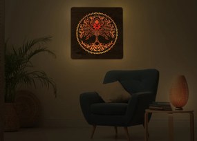 Li-Go "Strom srdce" světelný obraz 230V 62x62cm provedení povrchu: dub světlý