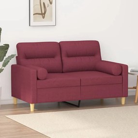 2místná pohovka s polštáři vínová 120 cm textil 3200819