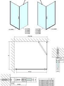 Polysan ZOOM LINE BLACK 80 x 80 cm ZL1280BZL3280B sprchový kout Koupelny Bernold