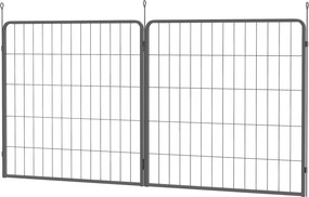 PawHut 2dílné rozšíření 2 panelů plotu pro psy pro hrací arénu, 80 x 80 cm ocelový plot pro štěňata, pro malé a střední psy