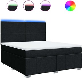 Box spring postel s matrací černá 180x200 cm textil 3294042