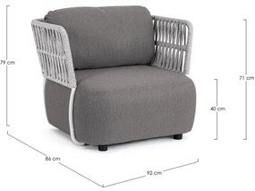 BIZZOTTO zahradní křeslo PALMER bílo-šedá 0663506