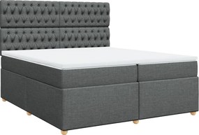 Box spring postel s matrací tmavě šedá 200x200 cm textil 3293695