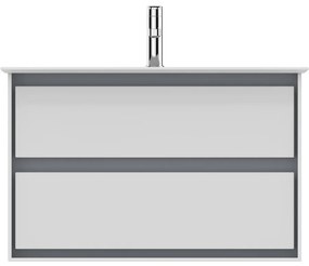 Ideal Standard Connect Air- Skříňka pod umyvadlo 80cm, 2 zásuvky, Lesklý světle šedý + matný bílý lak E0819KN