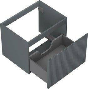 Mexen Rivel, koupelnová skříňka 60 cm, 1 zásuvka, drážkovaná, grafitová matná, 91A20-06047-1-BF66