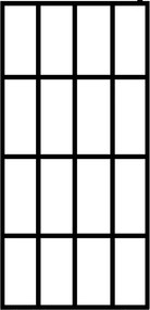 Zástěna do průchozí sprchy s policí černá 80x195 cm ESG/hliník 3185443
