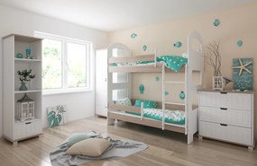 BabyBeds Dětská patrová postel HONZÍK II 180x80 Barevné provedení: Dub, Úložný prostor: Ne, bez úložného prostoru