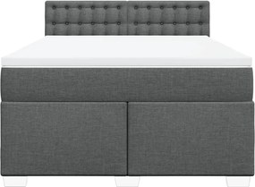Box spring postel s matrací tmavě šedá 140x200 cm textil 3285926