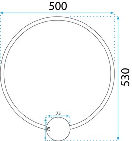 Toolight Toolight, LED nástěnné svítidlo 50cm 17W APP1390-CW, zlatá lesklá, OSW-00916