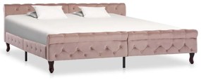 Rám postele Keeline - růžový samet | 200 x 200 cm