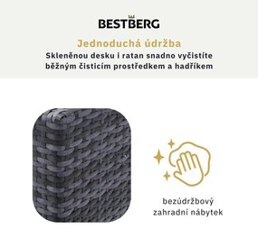 4dílná sada zahradního ratanového nábytku BestBerg Florence BBRF-1006BR / hnědá/krémová