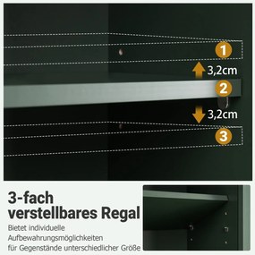 Costway Koupelnová nástěnná skříňka s 2 dvířky a otevřenou policí