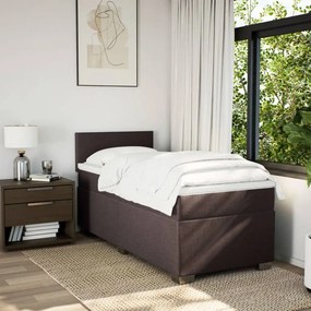 Box spring postel s matrací tmavě hnědá 90x190 cm textil 3285739