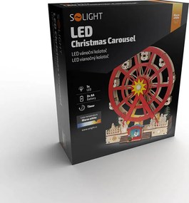 Solight LED vánoční kolotoč, otáčející se, 7x LED, 30cm, 2x AA