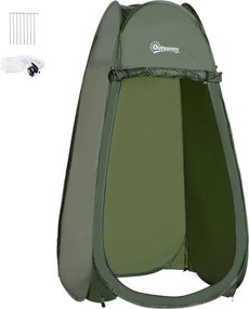Outsunny Pop Up sprchový stan - okamžitý kempingový stan s UV ochranou, voděodolnou střechou a madlem pro kempování, cyklistiku, sprchu a pláž 100x10…