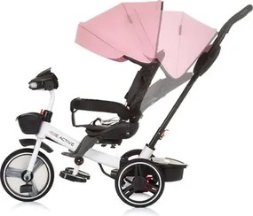 CHIPOLINO Tříkolka se stříškou Be Active 2v1 Pink Linen / od 1.5 roku