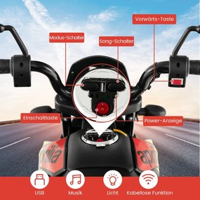 Costway 12 Dětský elektromotocykl V s tréninkovými koly Licencovaný elektrický