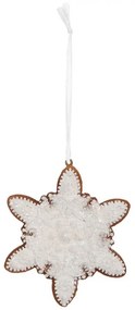Závěsná dekorace perníková vločka Frosted Ginger - 9*1*10 cm