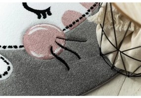 Kulatý koberec PETIT Kotě, šedý velikost kruh 140 cm | krásné koberce cz
