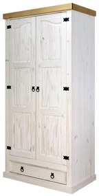 Masivní skříň 2 dveřová bílý vosk CORONA classic