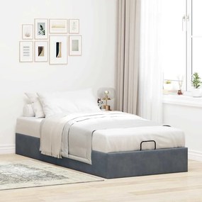 Osmanský rám postele bez matrace tmavě šedá 80x200 cm samet 3310926