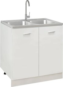Kuchyňský dvojitý dřez stříbrný 800x600x155 mm nerezová ocel 147235