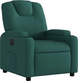 Elektrické polohovací křeslo tmavě zelené textil 3204350