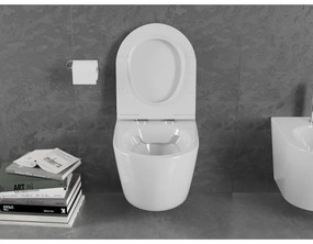 Mexen Lena WC mísa Rimless s pomalu padající deskou slim, duroplast, Bílá - 30220500