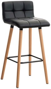 Barová židle Lincoln  ~ dřevěné nohy natura - Černá
