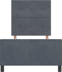 Postel s boxspringem s čelo Tmavě šedá 90 x 200 cm samet 3344916