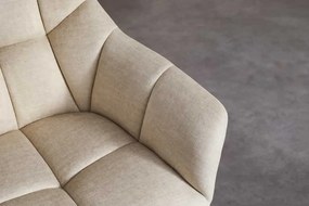 Designová otočná židle Vallerina béžový samet / dub