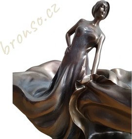 Dekorační mísa s tančící ženou – elegantní bronzovaná socha ve stylu Art Deco, Veronese AN10014A4