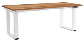 Výškově nastavitelný stůl OfficeTech Strong 180 x 80 cm, bílá podnož, dub zlatý