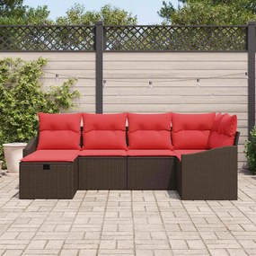Set pohovek 6 ks Hnědá polyratan 3359283