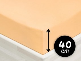 Jersey napínací prostěradlo na extra vysokou matraci JR-004 Meruňkové 90 x 220 - výška 40 cm