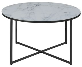 Kulatý konferenční stolek s mramorovou deskou Černo - bílý VASTOL